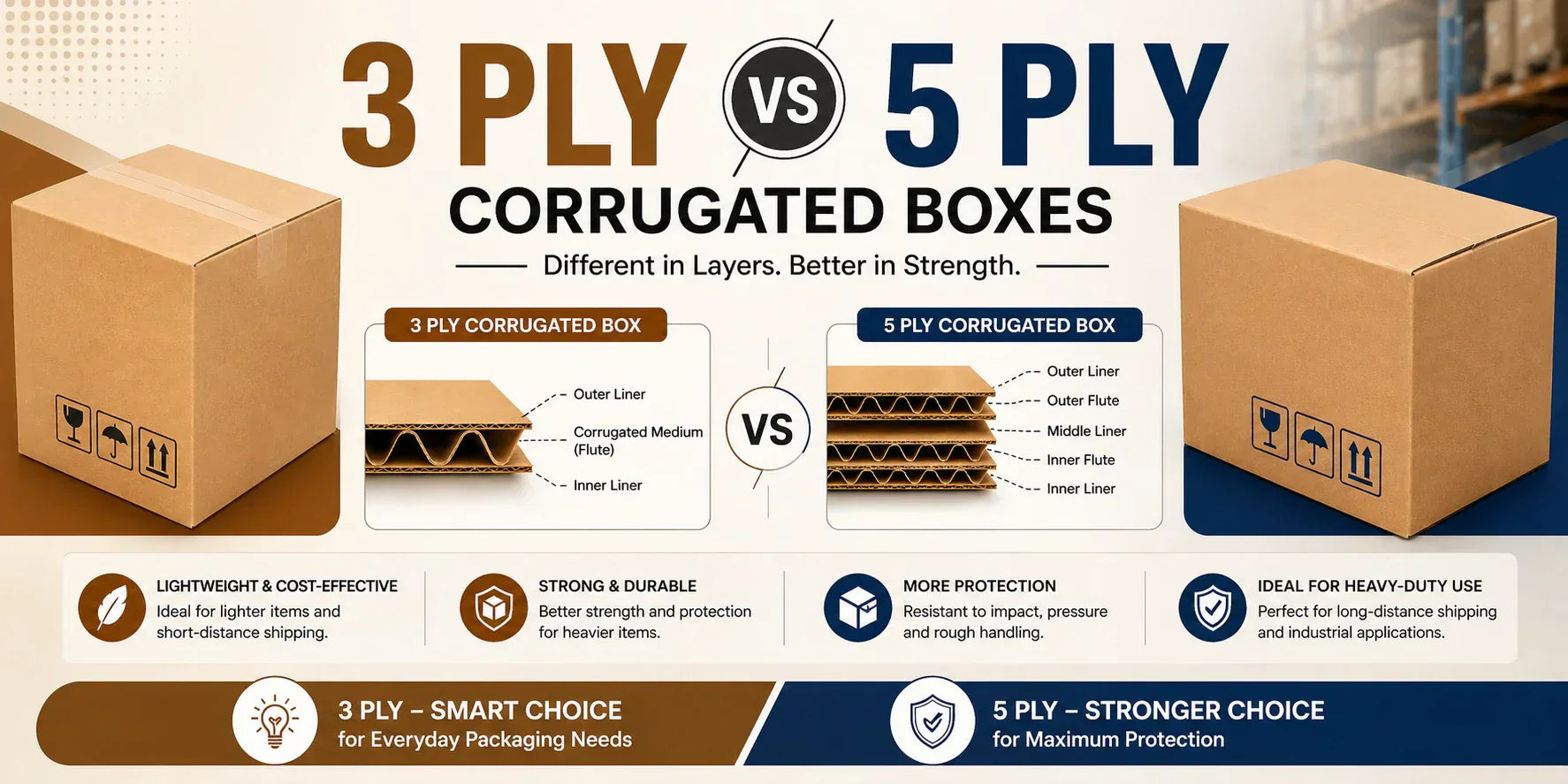 What Is the Difference Between 3 Ply and 5 Ply Corrugated Boxes – Boxish